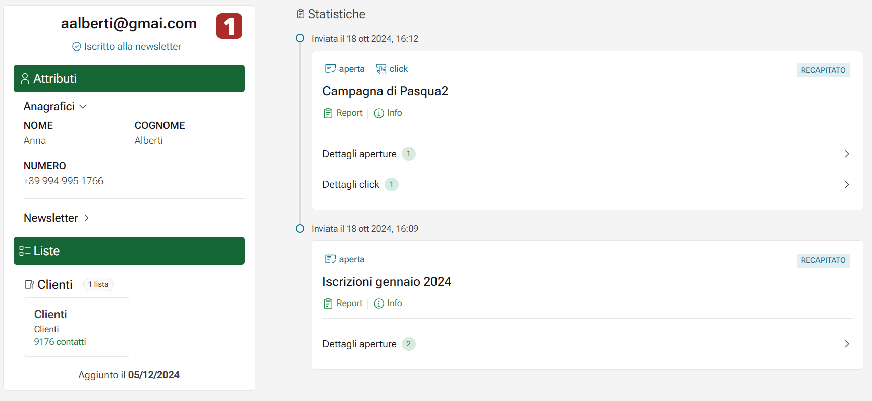 Nuova funzionalità di importazione liste contatti, verifica esistenza indirizzi email e altre ...